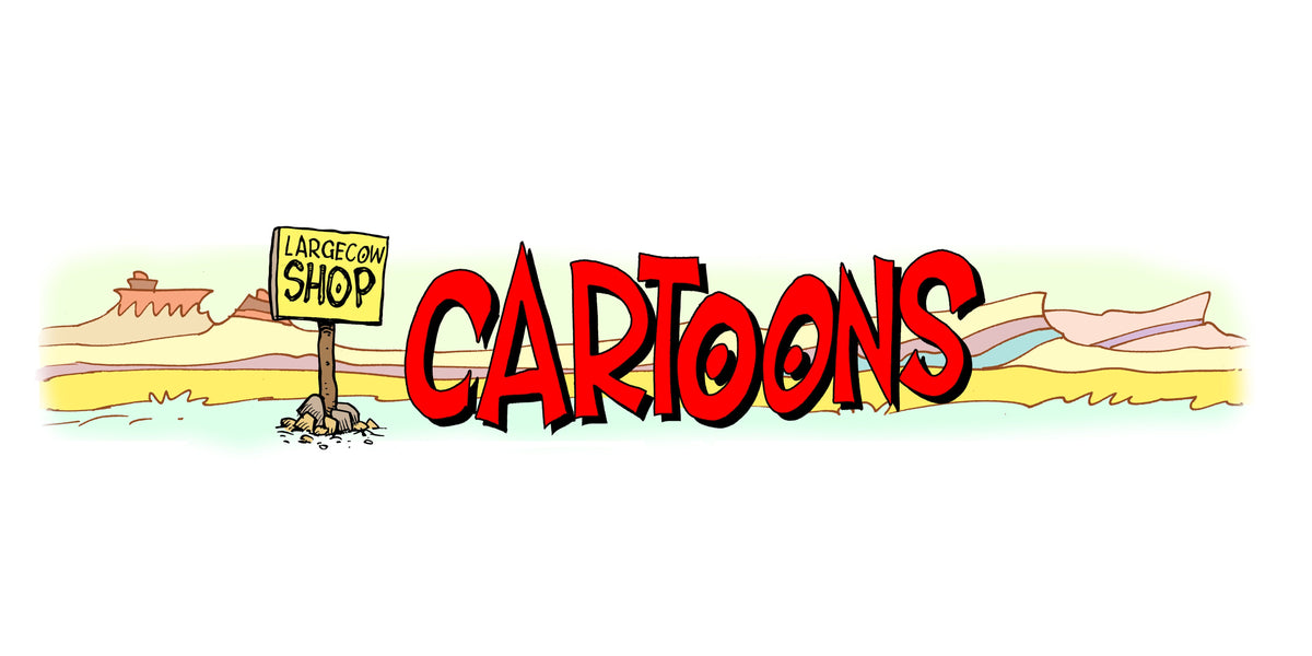 Color and black and white cartoons created by Hunt Emerson. – Largecow